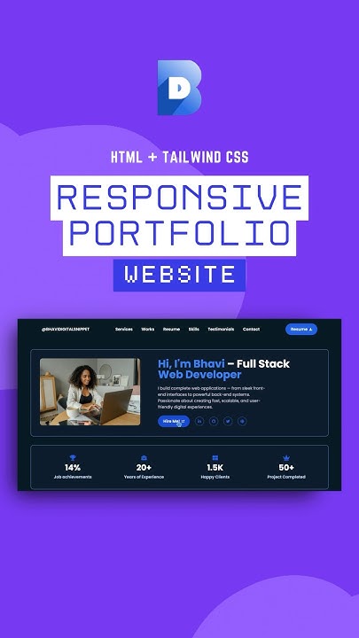 Responsive Portfolio Website Using Tailwind CSS | Full Tutorial Coming Soon! #shorts #shortvideo ...