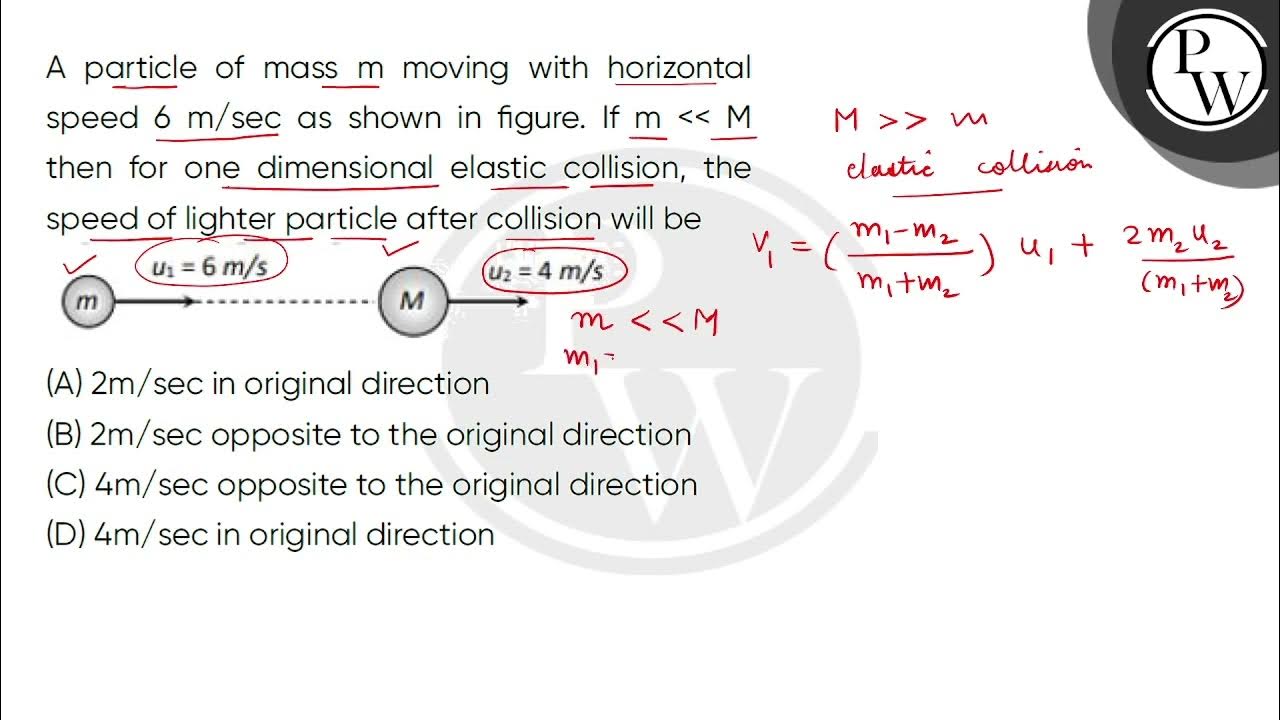 A particle of mass m moving with horizontal speed 6 m/sec as shown in figure. If m lt;lt; M then ...