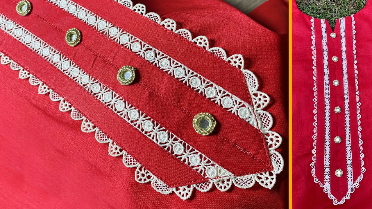 Trendy neck design cutting and stitching | New neck design | lace neck ...