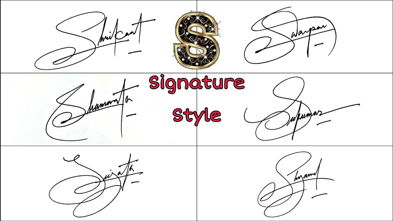 How to draw beautiful signature | Signature of alphabet S || Anup ...