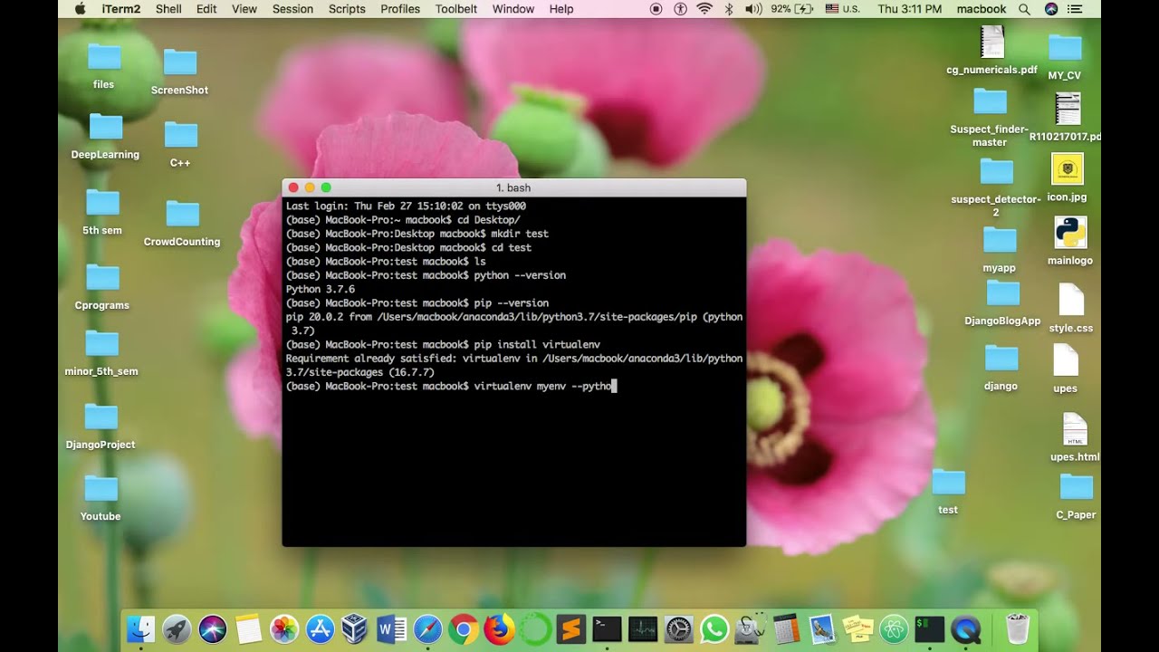 How To Create Activate Virtual Environments On Mac YouTube How To Create Activate Virtual Environments On Mac YouTube