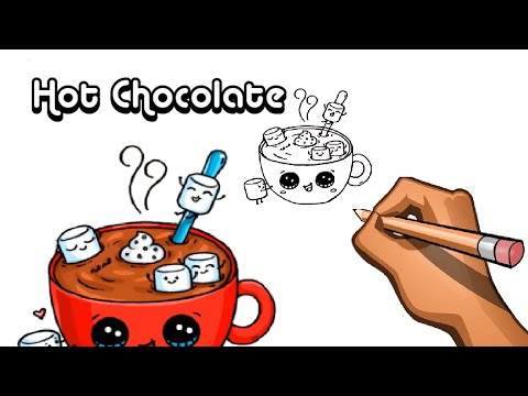 How To Draw HOT CHOCOLATE DRINK - Easy kids art - YouTube