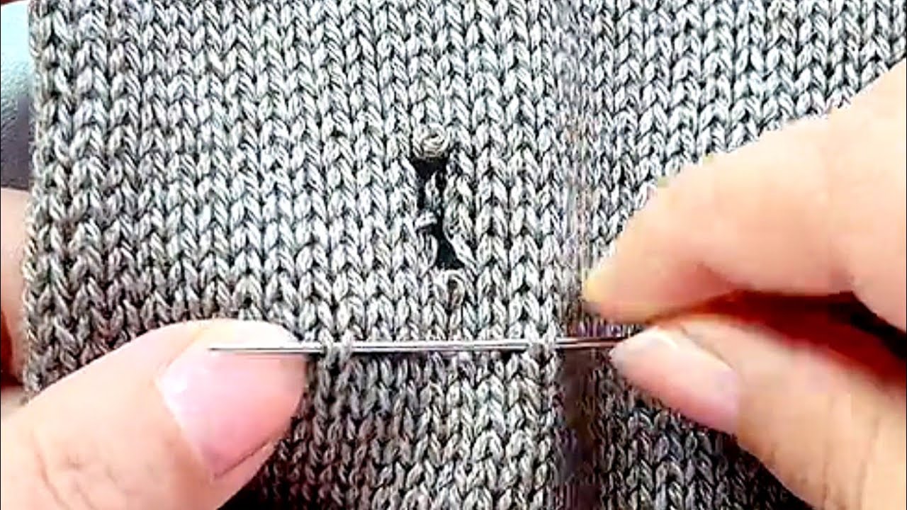 Great Way to Perfectly Repair Holes in Knitted Sweater at Home - YouTube