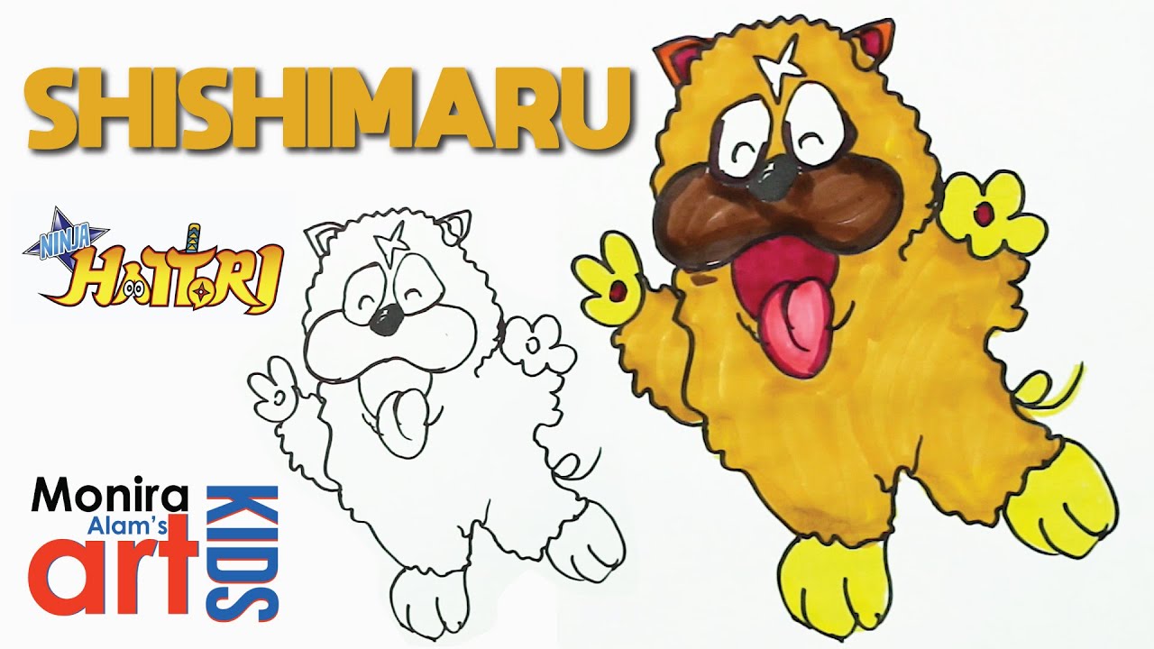 How to draw Shishimaru from Ninja Hattori Cartoon - YouTube