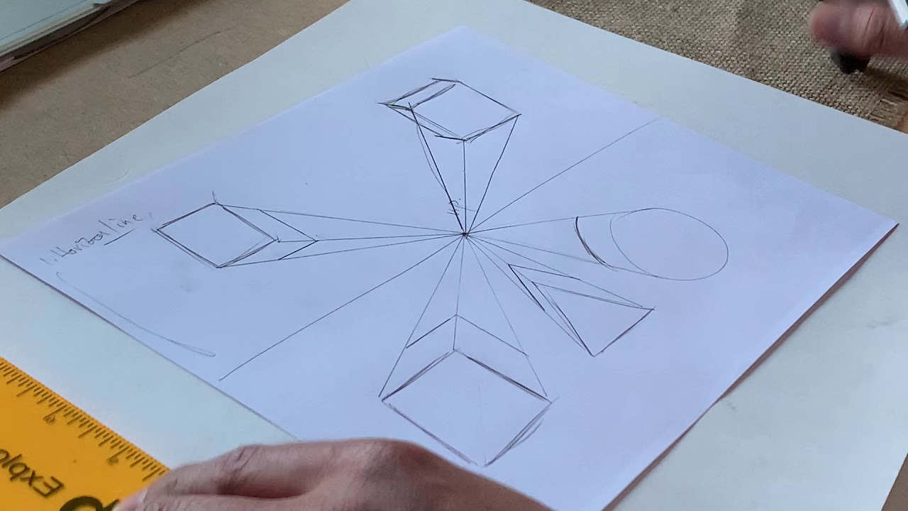 Sixth Grade- One Point Perspective Part 2 - YouTube