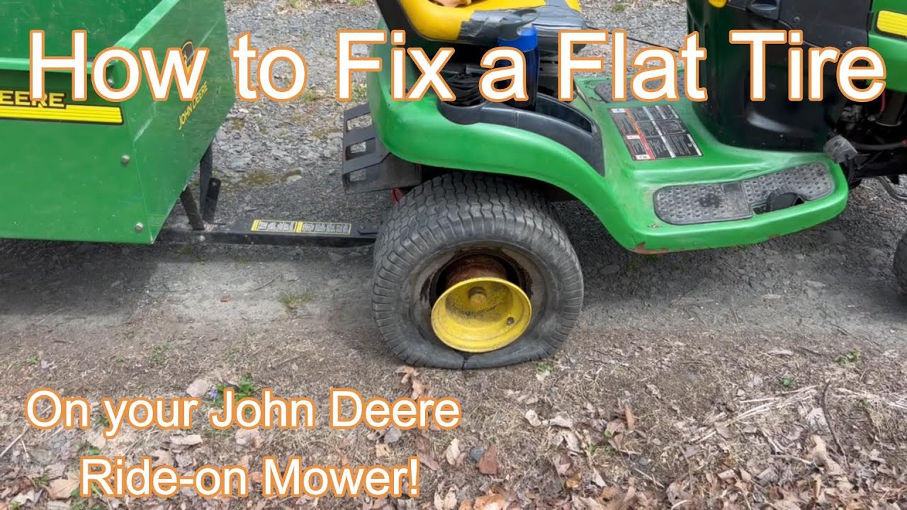 How to Fix a Flat Tire on your John Deere Ride-on Mower! - YouTube