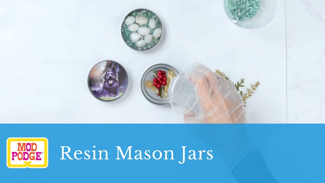 Mod Podge Resin - Mason Jars - YouTube