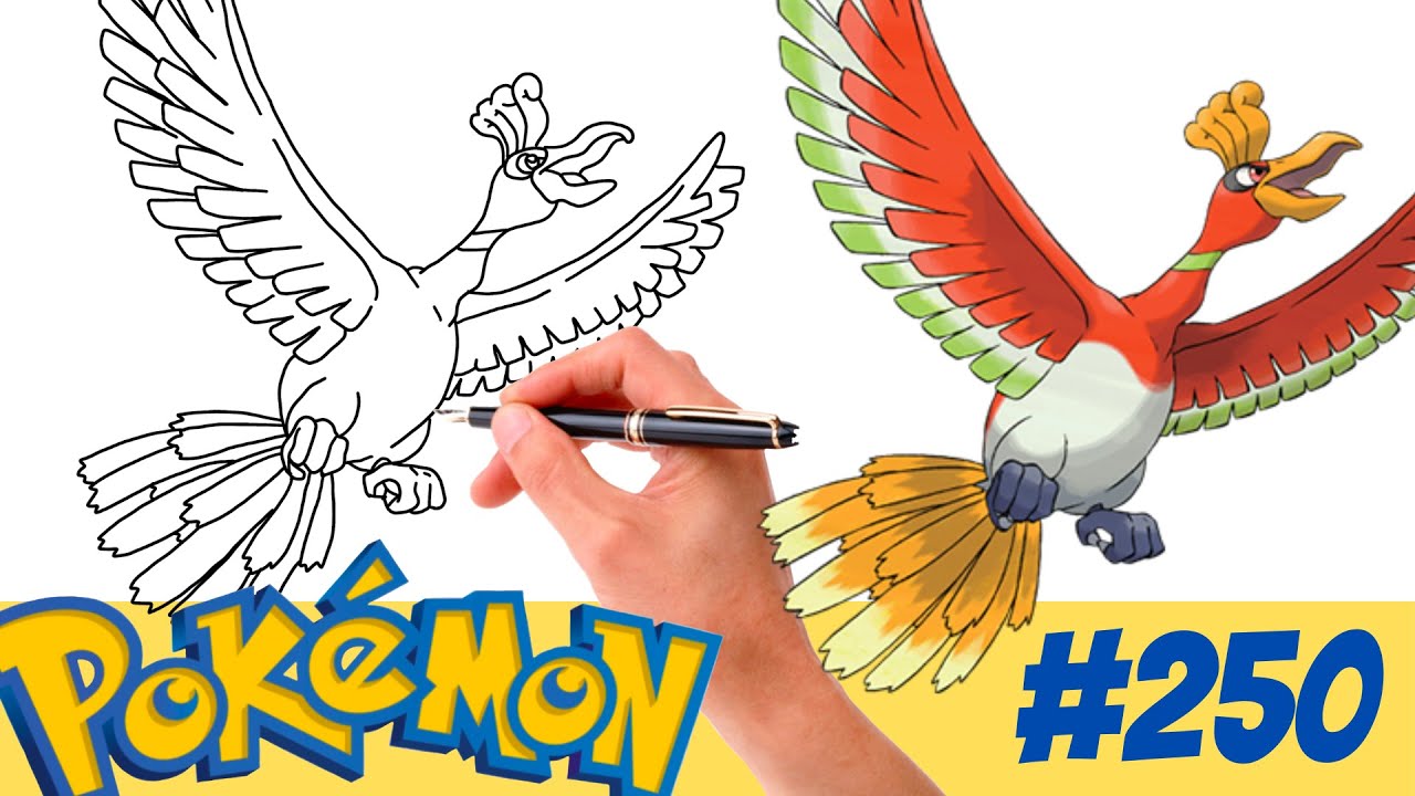 Cómo dibujar HO-OH POKEMON #250 | FÁCIL | Generación 2 - YouTube