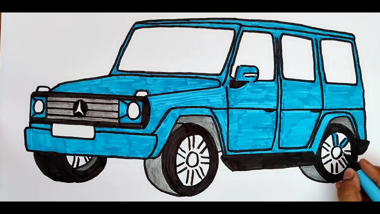 HOW TO DRAW | MERCEDES-BENZ G WAGON | WITH BRUSH PENS [Colourfull Art ...