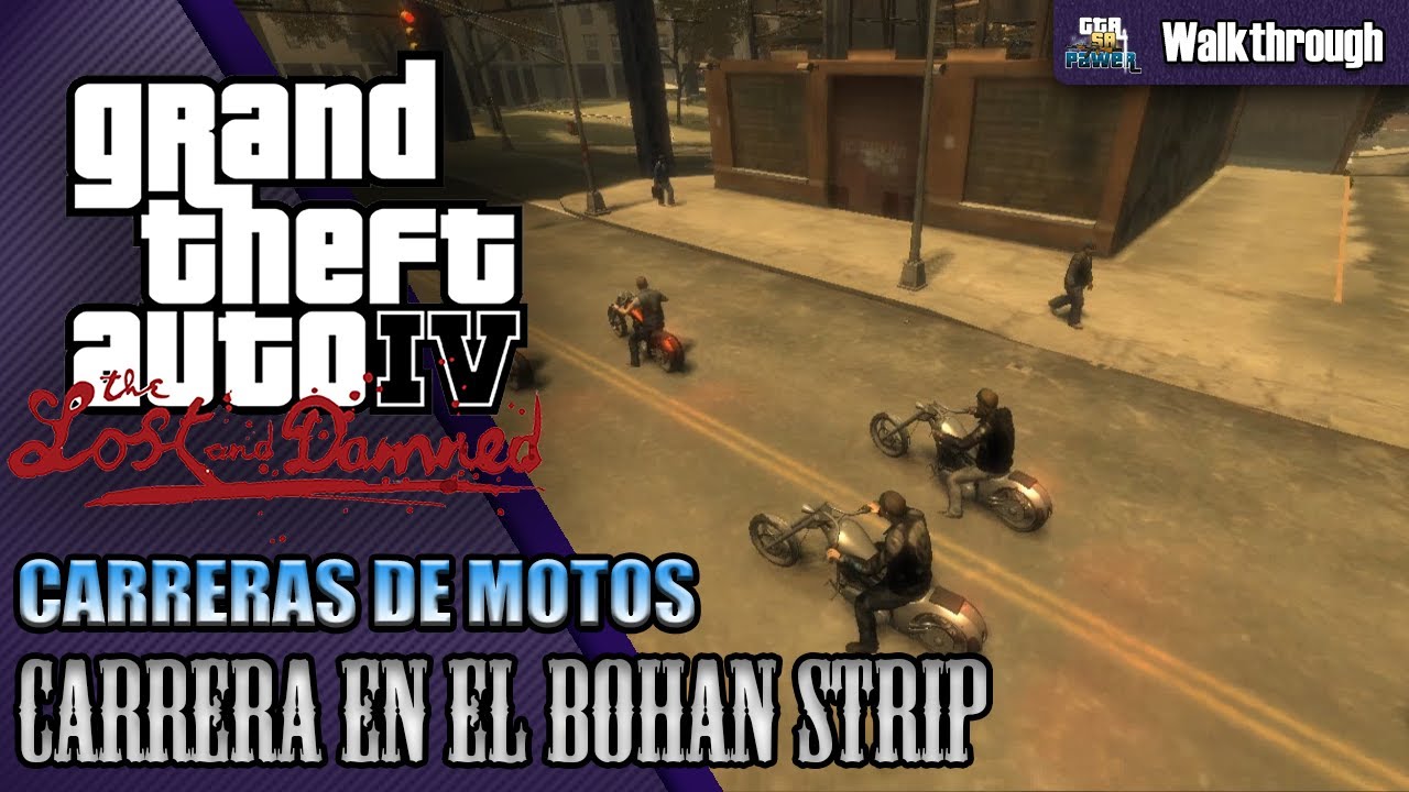GTA The Lost And Damned : Carrera de Motos: Carrera en el Bohan Strip - YouTube