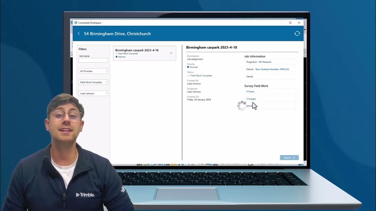 Trimble Access | Cloud Workflows | Importing Fieldwork in TBC - YouTube
