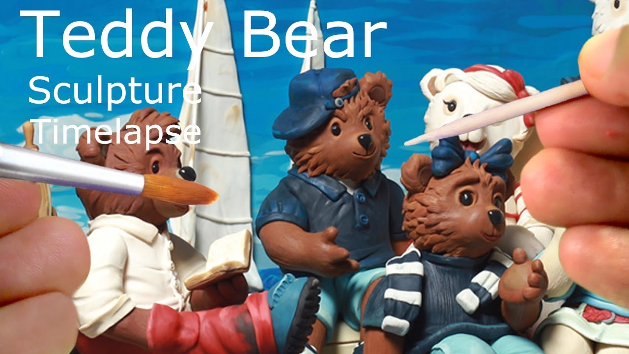 Teddy Bear Sculpture Timelapse - hand sculpted, bust - YouTube