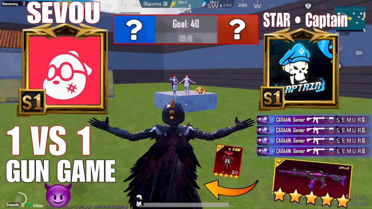 BEST FUNNY😂WOW GAMEPLAY WITH SEVOU AND Captain😱1VS1 GUN GAME DEATH ...