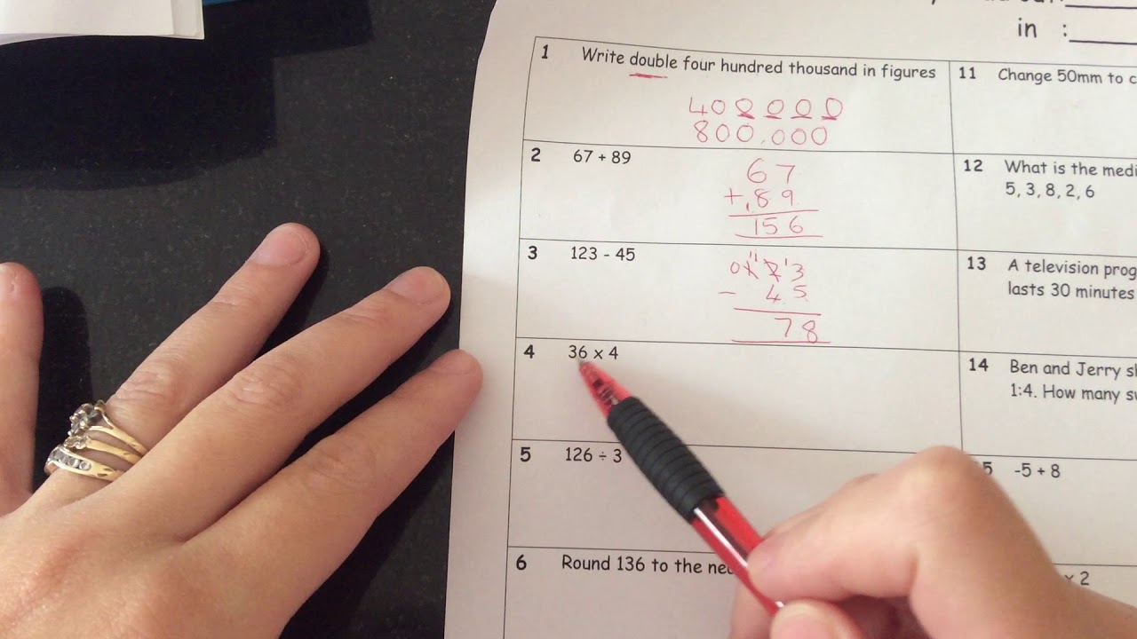 y7 Homework Answers 1 to 5 - YouTube