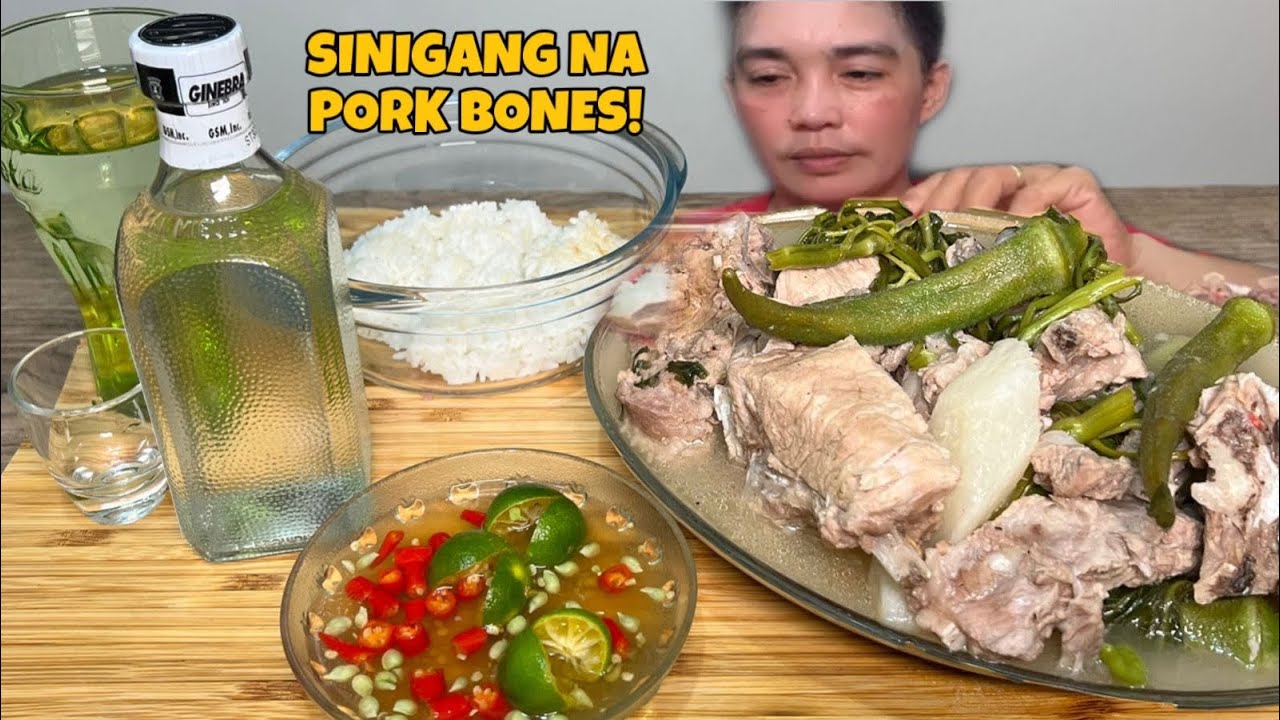 Sinigang sa Gabi na Buto-Buto ng Baboy Mukbang Asmr Filipino Food ...