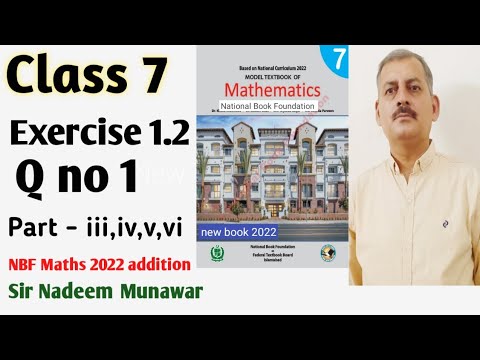 Class 7 Exercise 1.2 Q no 1 NBF Maths ex 1.2 New Book 2022 NBF federal ...