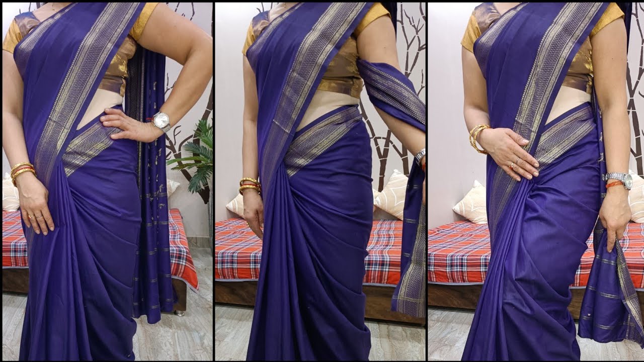 How to wear a south indian saree in different look | saree draping tips ...