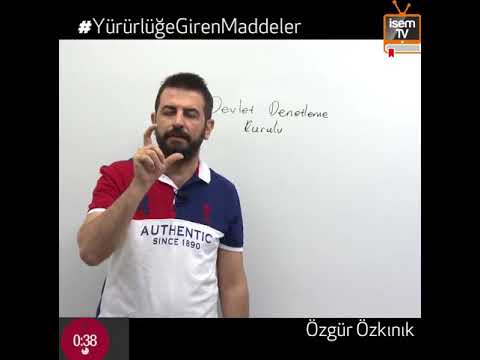 13- Anayasa Değişiklikleri - Yürürlüğe Giren Maddeler - Özgür Özkınık