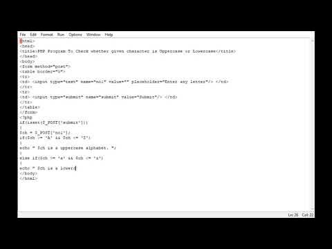 PHP Program To Check whether given character is Uppercase or Lowercase ...