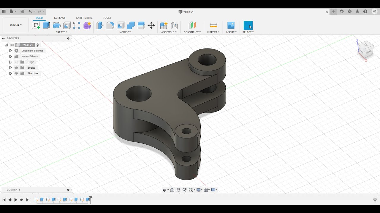 Fusion 360 | Bracket 26 | Tutorial - YouTube