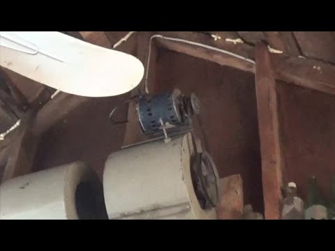 Noisy old furnace fan motor - YouTube
