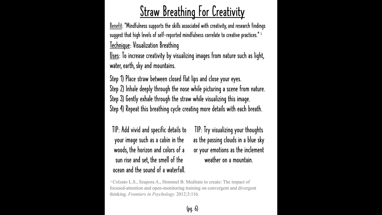 Straw Breathing For Creativity: Visualization Breathing - YouTube