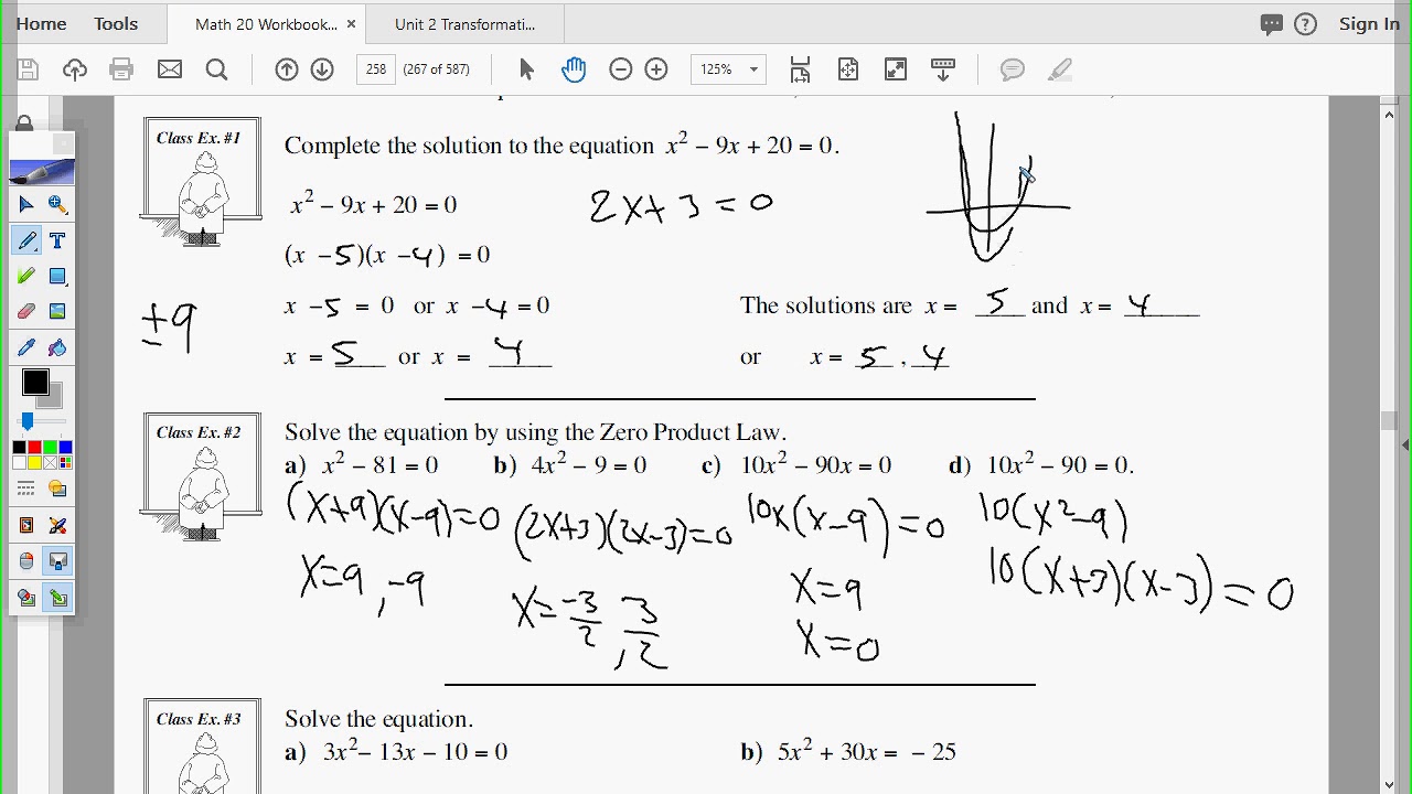S1 Chapter 3 Lesson 5 - Solving Quadratics by Factoring M20 - YouTube