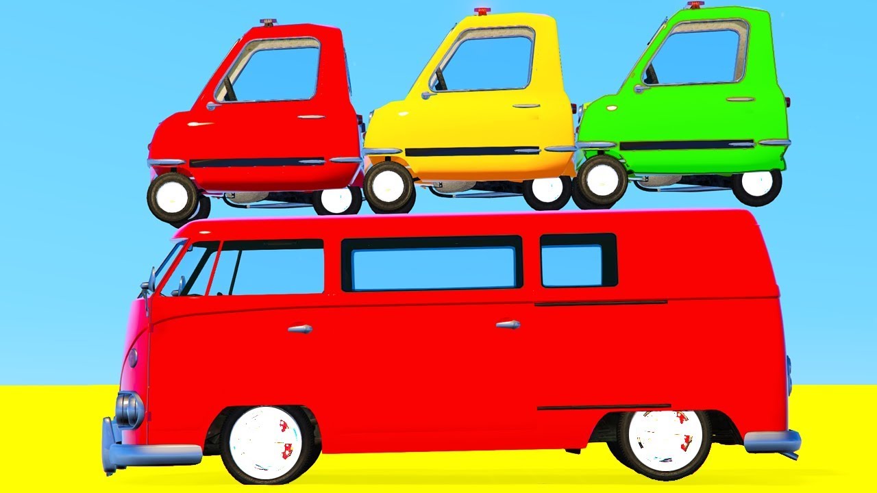 COLOR FUN Small Cars on Bus & Spiderman Nursery Rhymes songs for Babies ...