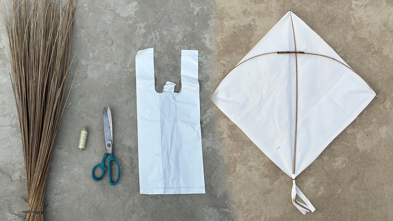 White Kite With paper || how to make a paper kite - YouTube