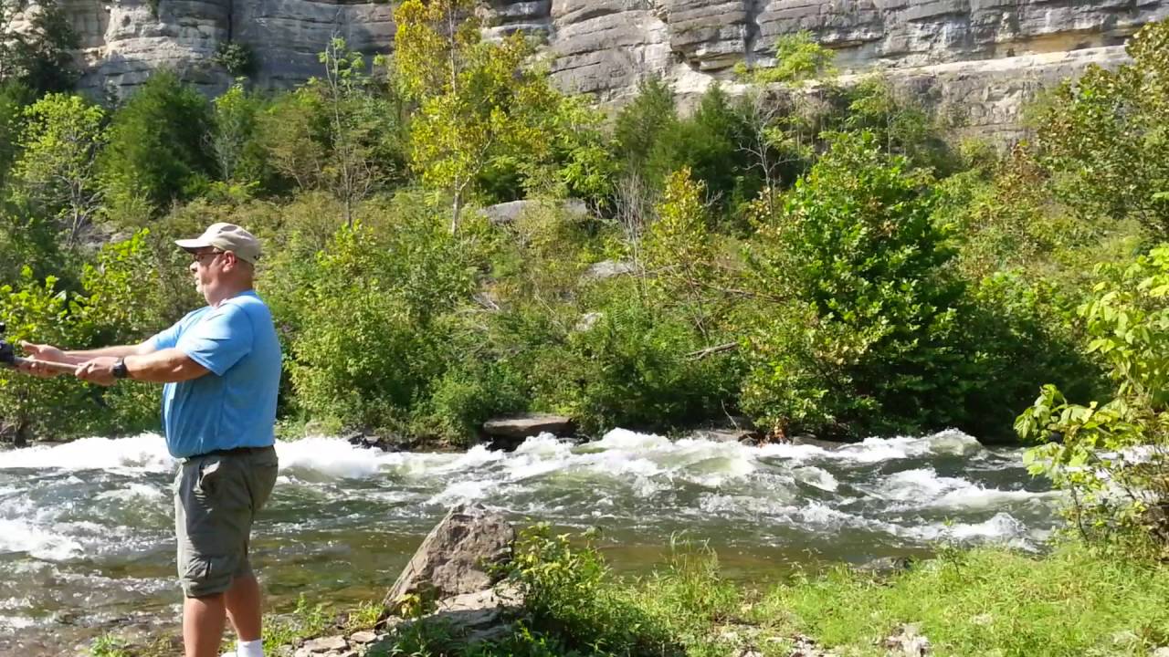 Dix River Ky rapids, Aug 2016 . Burt fishing - YouTube