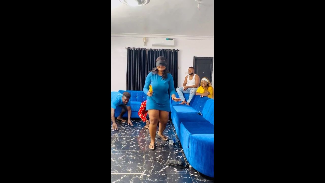 Blindfold water game (Precious June Tv) blindfold water bottle ...