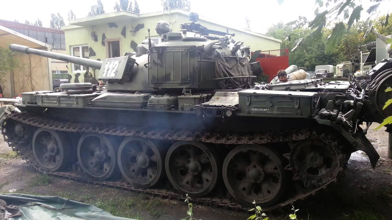 T55 Tank cold start - YouTube