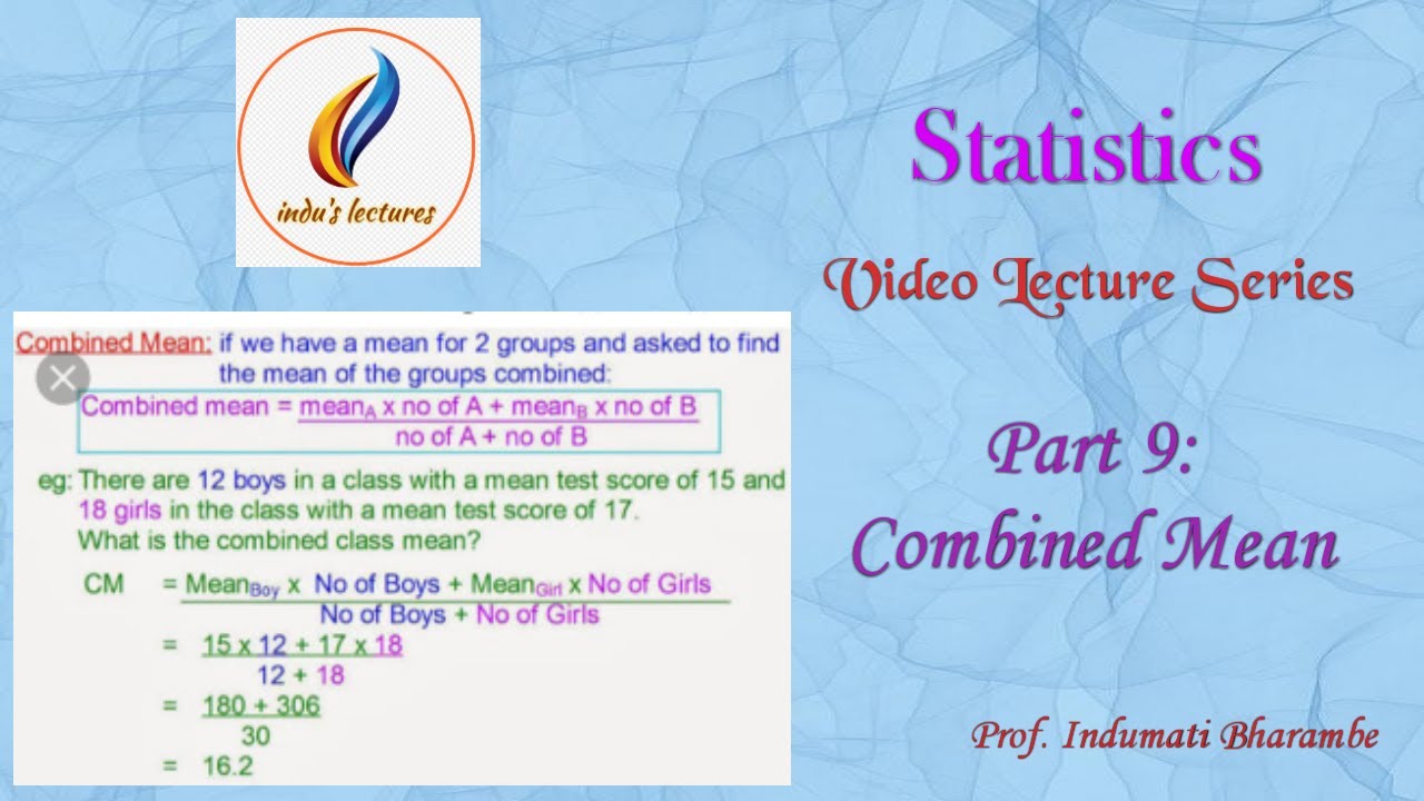 Statistics: Combined Mean - YouTube