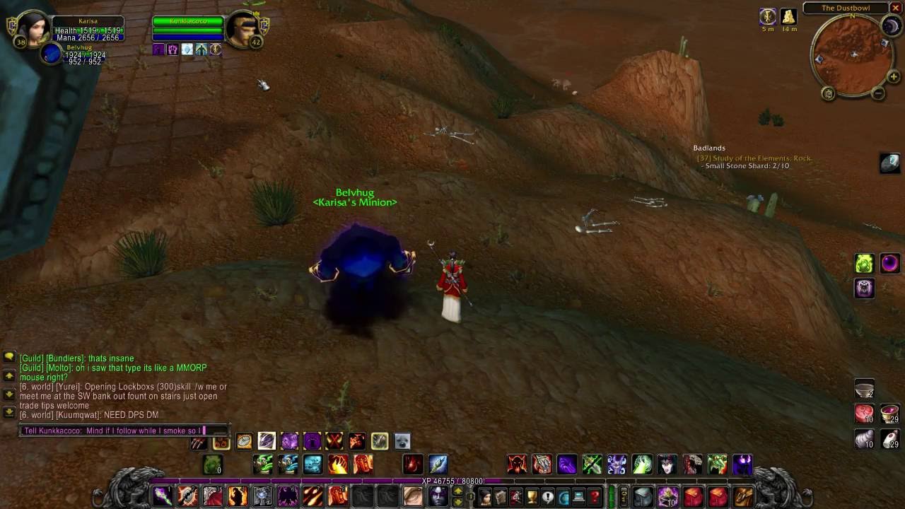 Legacy WoW on Kronos Vanilla Server - Warlock leveling in Badlands ...