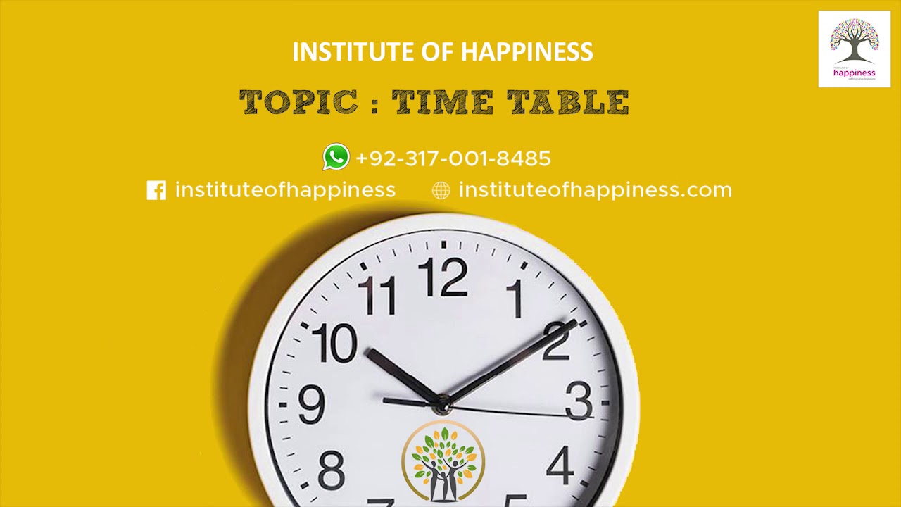 Importance of Time Table in real life - YouTube