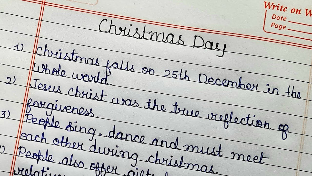 10 lines on Christmas Day || Handwriting_by_fatima || - YouTube