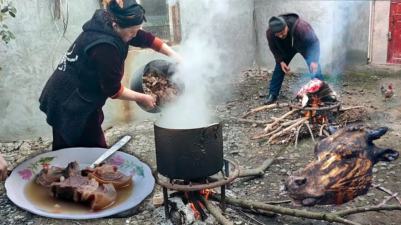 Cooking traditional Khash – A nutritious, delicious stew made with beef ...