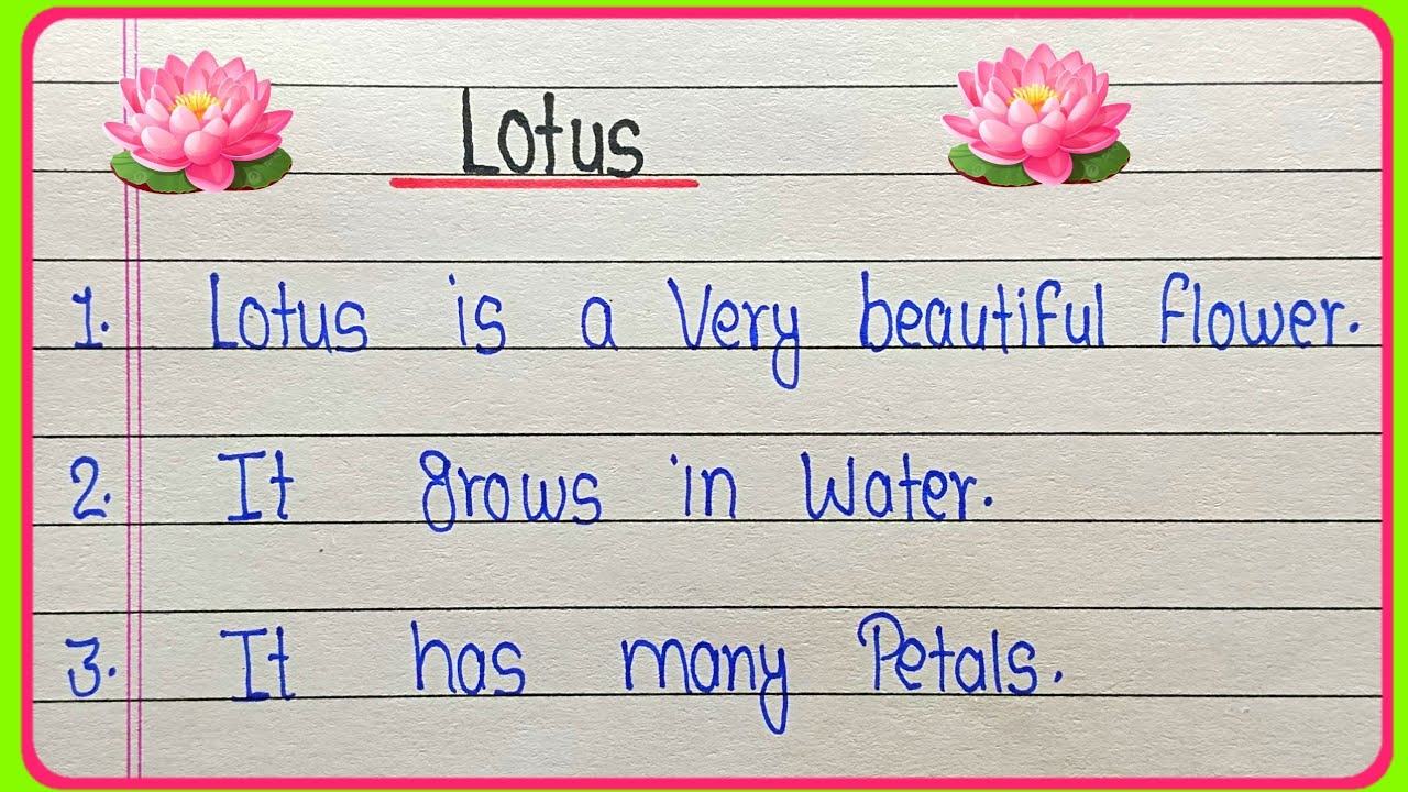 5 lines essay on lotus in english || few lines about lotus flower in ...