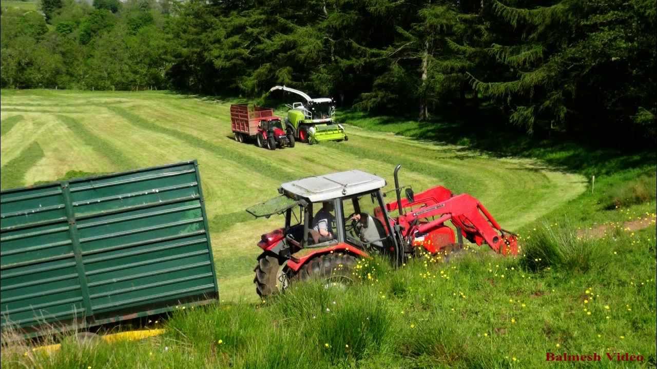Fell Silage with Claas 860 and Case and MF Traction. - YouTube