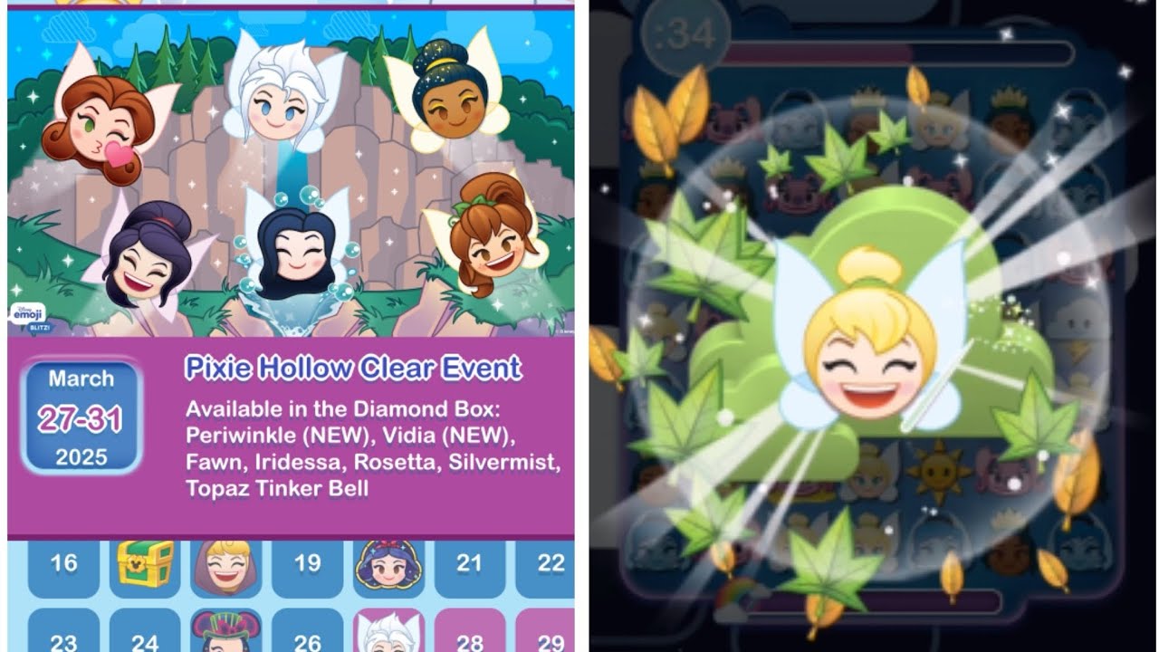 Game: Disney Emoji Blitz - Tinkerbell Plays the Pixie Hollow Clear ...