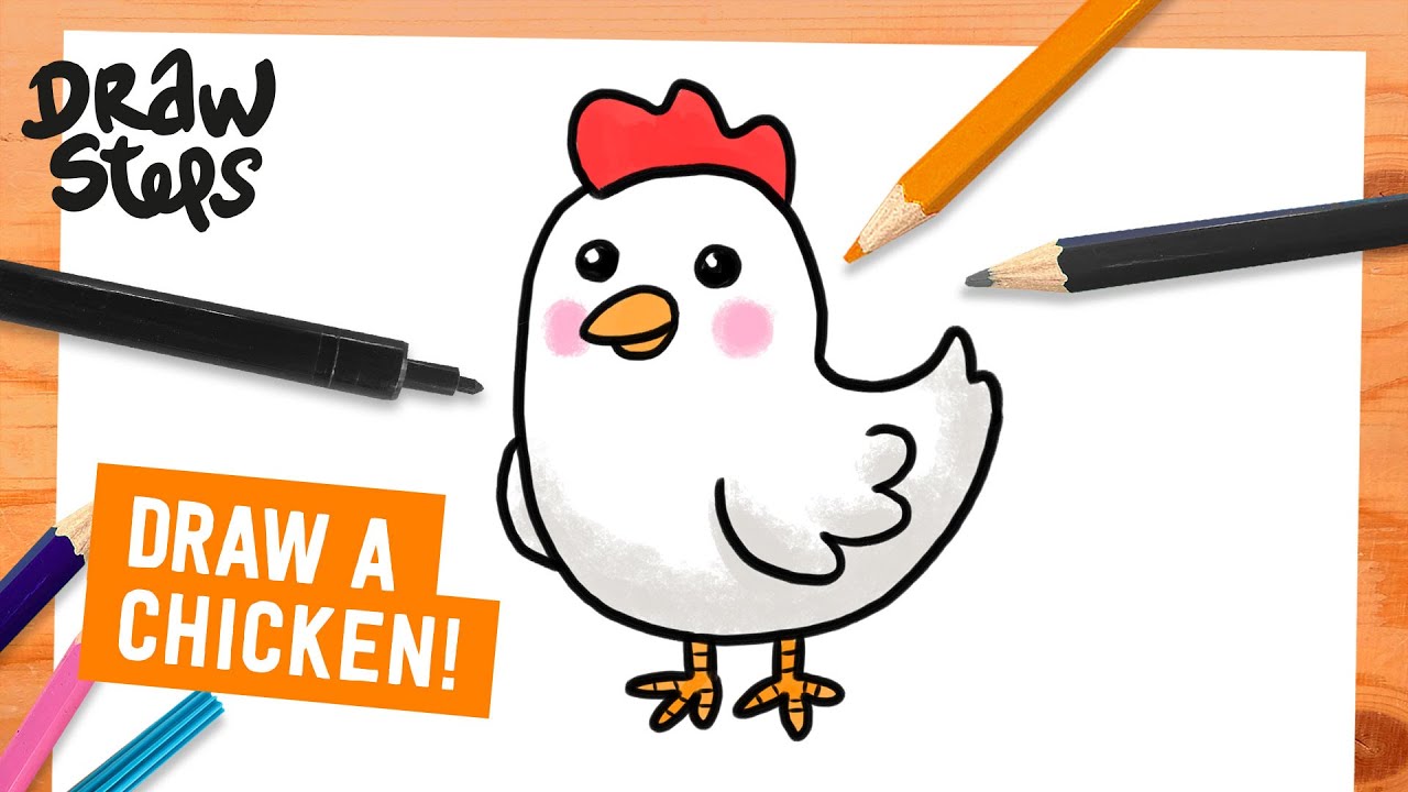How to draw a cute CHICKEN (easy kawaii style) - YouTube
