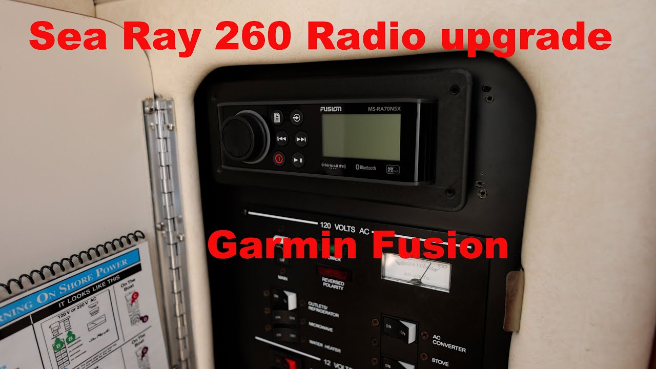 Sea Ray Sundancer Radio upgrade to Fusion bluetooth sirius - YouTube