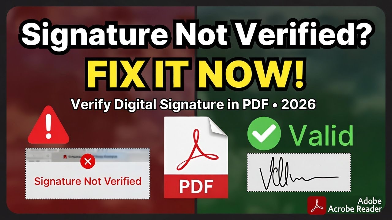 How to Verify Digital Signature in PDF | Fix "Signature Not Verified ...