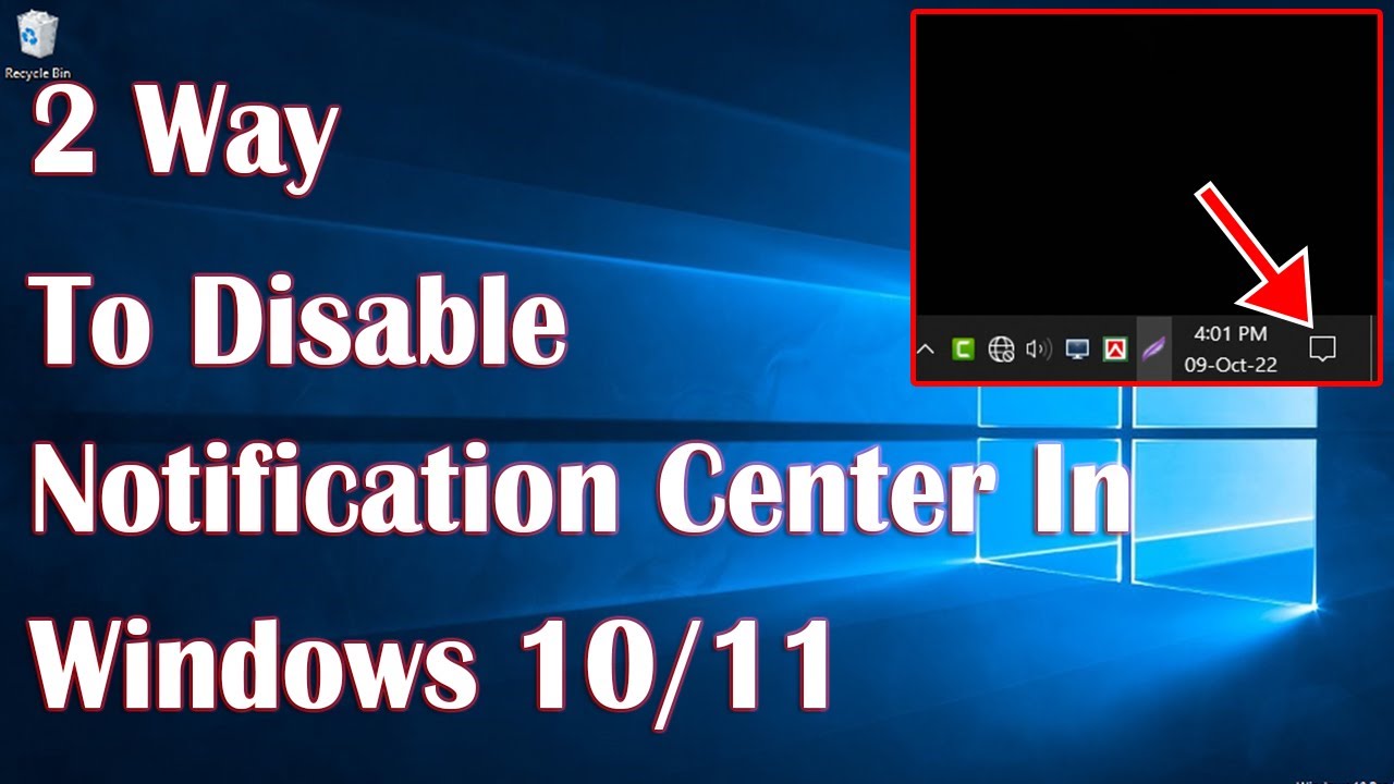 Disable Notification Center In Windows 10 - 2 Fix How To - YouTube