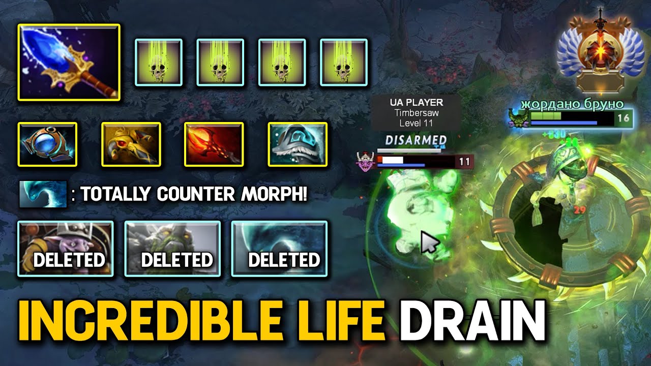 INCREDIBLE LIFE DRAIN MID Pugna Aghs Scepter + LVL5 Dagon Build 100% ...