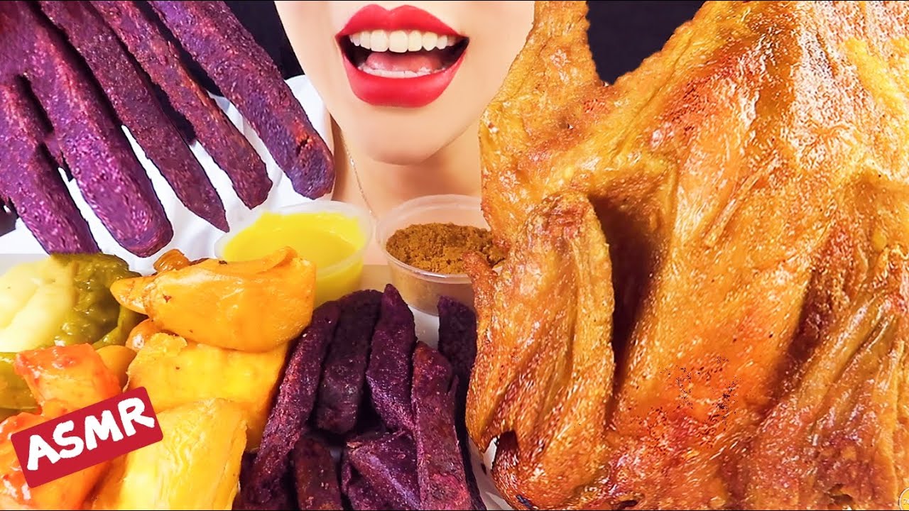 ASMR | Fried Chicken, Whole Chicken,Fried Purple Fries Fried Pumpkin ...