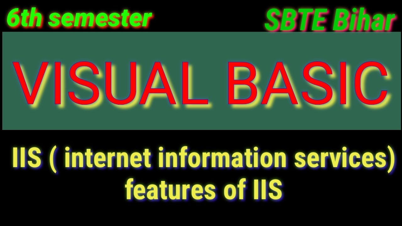 visual basic | 6 semester | (IIS) internet information services ...