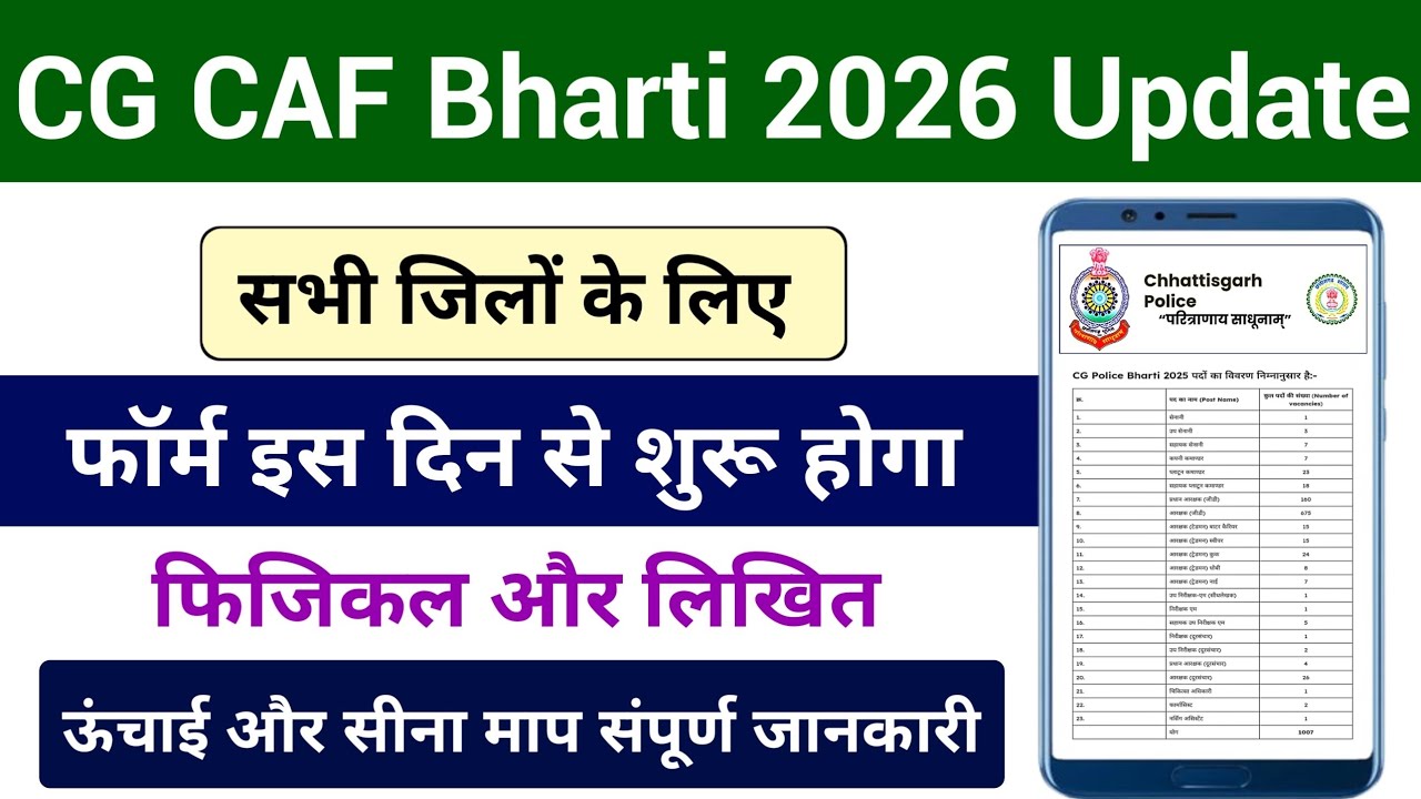 CG CAF New Update | CG CAF Physical Details | CG CAF Form Kab Start ...