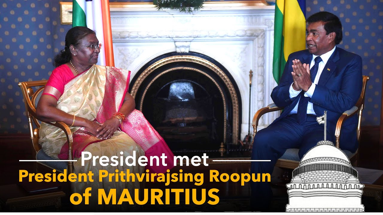 President Murmu met President Prithvirajsing Roopun of Mauritius at the ...