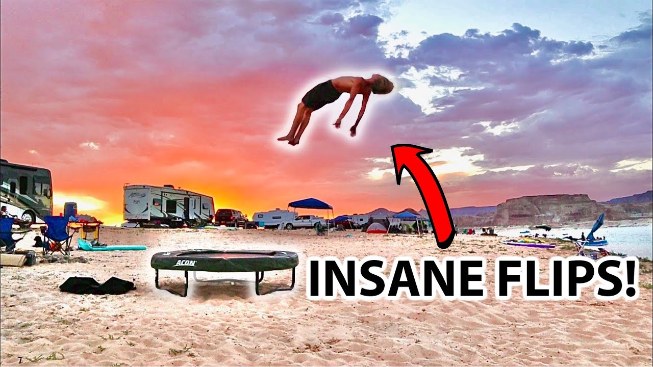 INSANE MINI TRAMP SUNSET FLIPS! - YouTube